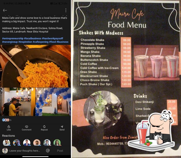 Maira Cafe, Gurugram - Restaurant menu, prices and reviews