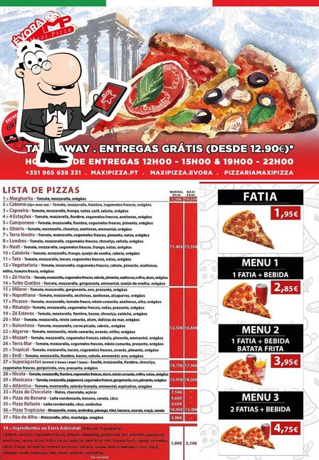 Maxi Pizza Évora restaurant, Evora - Restaurant menu and reviews