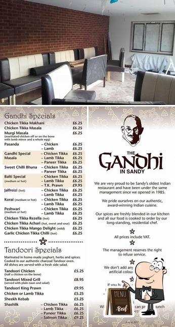 The Gandhi in Sandy, Sandy - Restaurant menu, prices and reviews