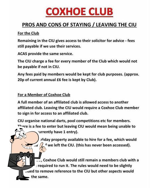 Coxhoe Club New, Coxhoe Front Street in Durham - Restaurant reviews