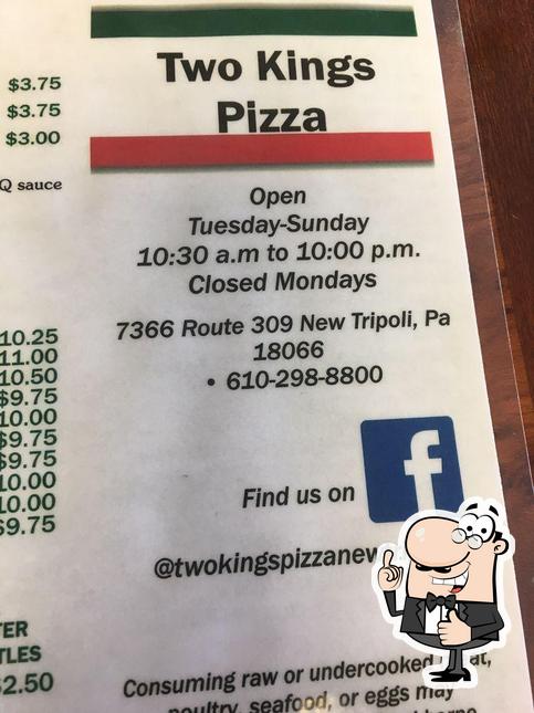 Two Kings Pizzeria of New Tripoli, New Tripoli - Restaurant menu ...