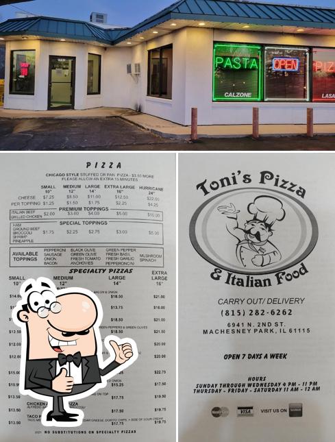 Toni's Pizza & Italian food, Machesney Park - Restaurant menu, prices ...