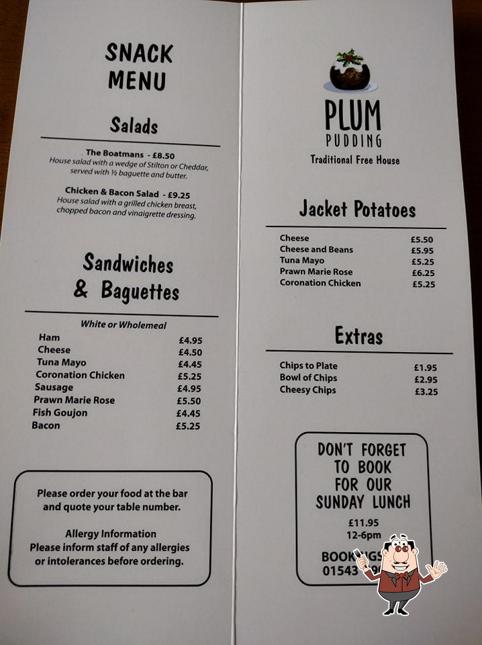 The Plum Pudding Inn, Rugeley - Restaurant menu, prices and reviews