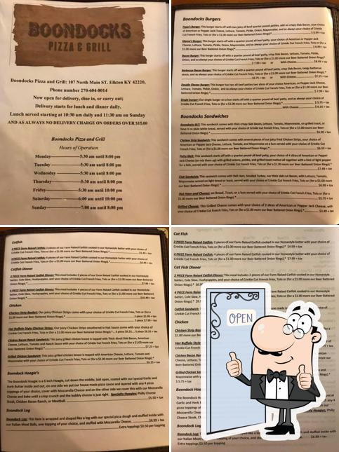 Boondocks Pizza And Grill Elkton KY in Elkton - Restaurant menu and reviews