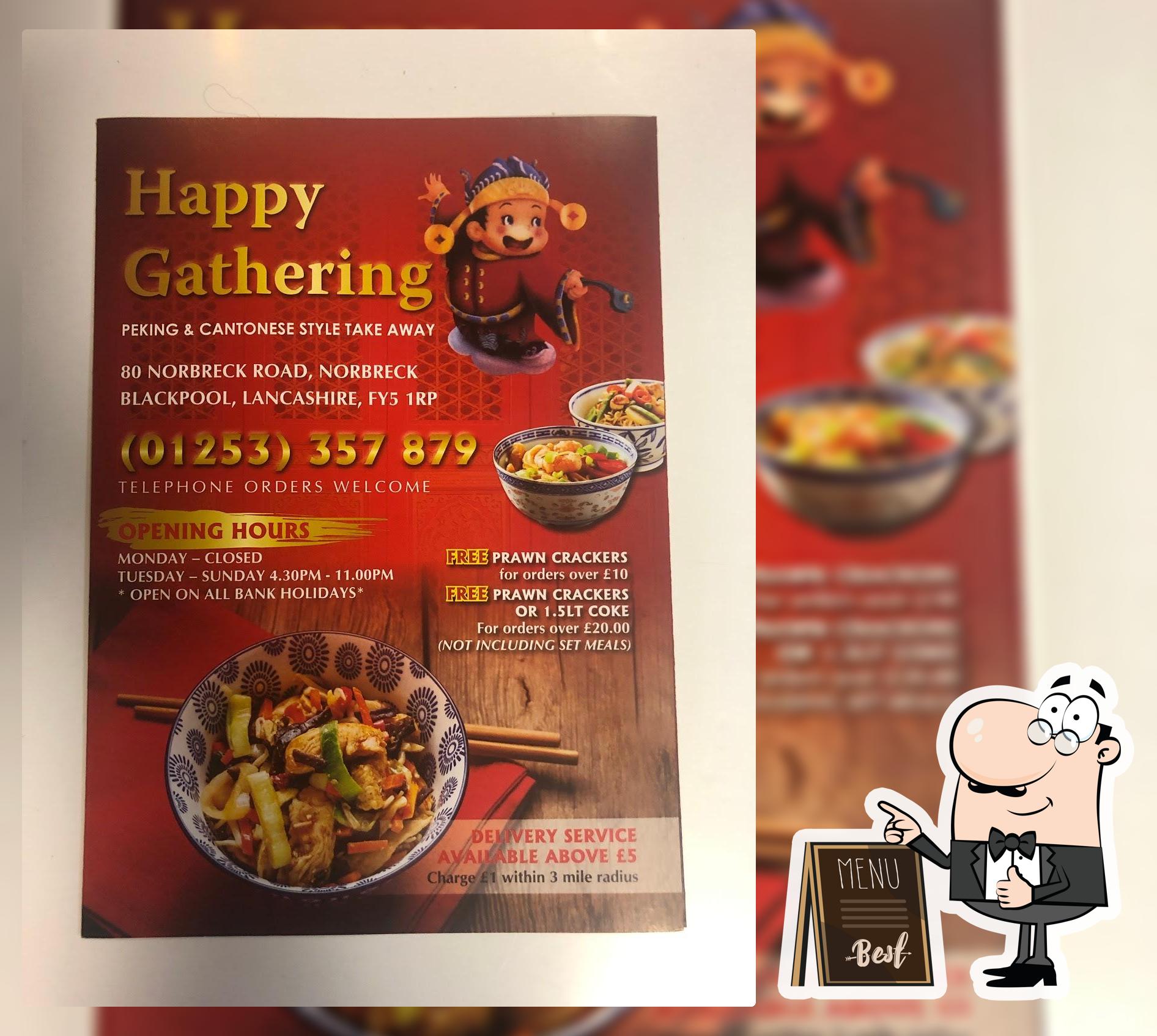 Happy Gathering, Blackpool - Restaurant menu, prices and reviews