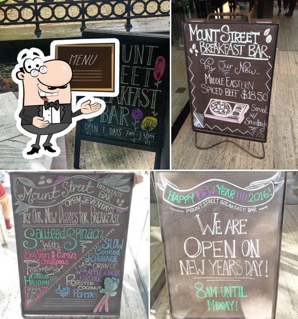 Mount Street Breakfast Bar, West Perth - Restaurant menu, prices and ...