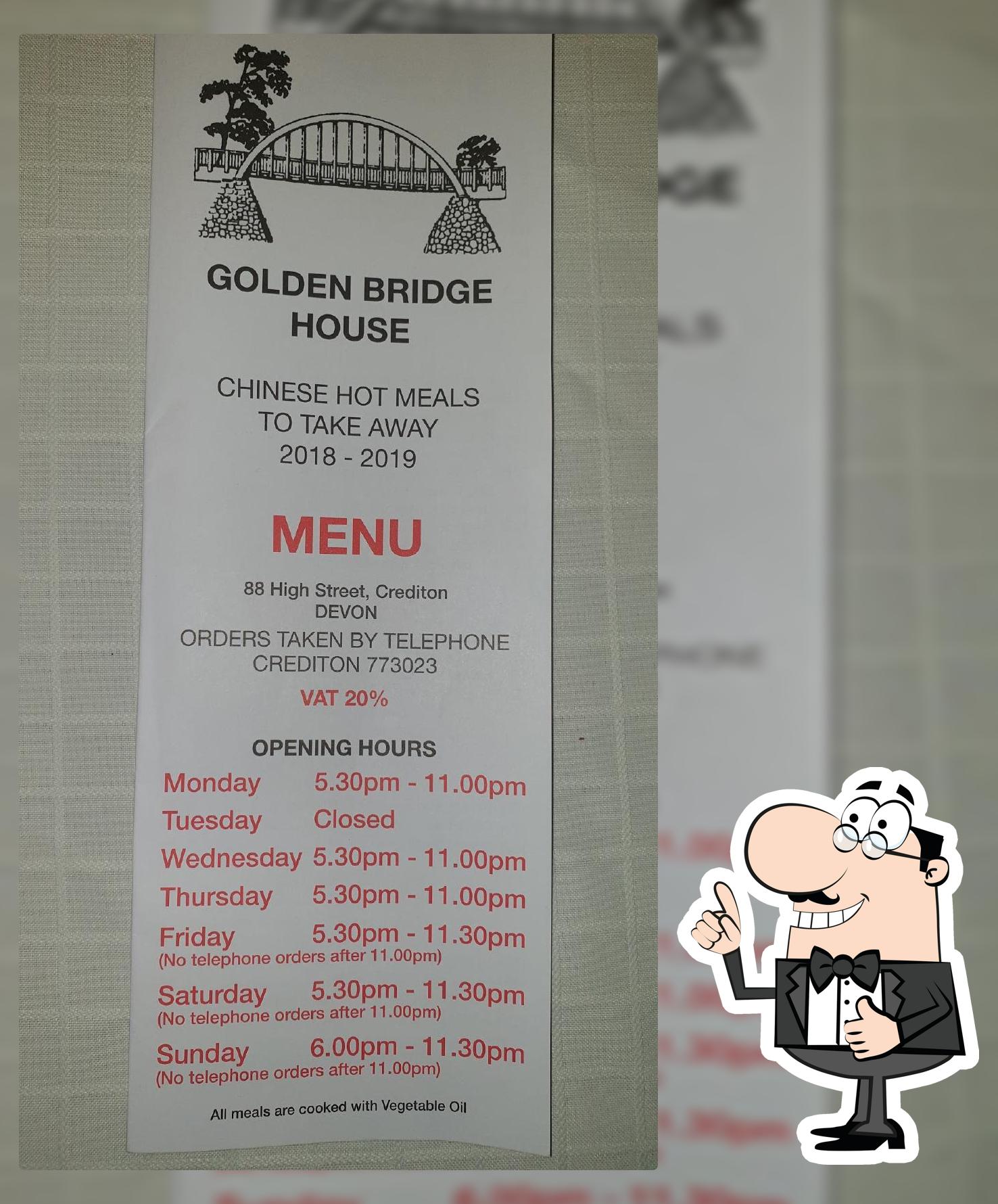 The Golden Bridge House, Crediton - Restaurant menu, prices and reviews