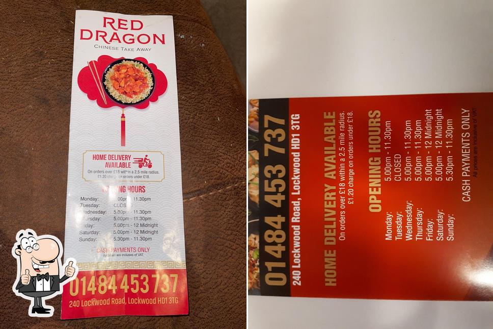 Red Dragon, Huddersfield - Restaurant menu, prices and reviews
