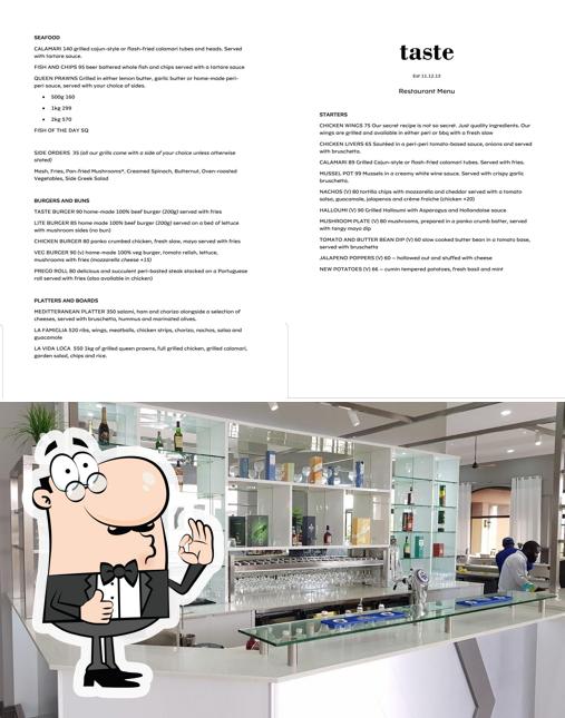 Taste Restaurant Blue Valley, Centurion - Restaurant menu, prices and ...