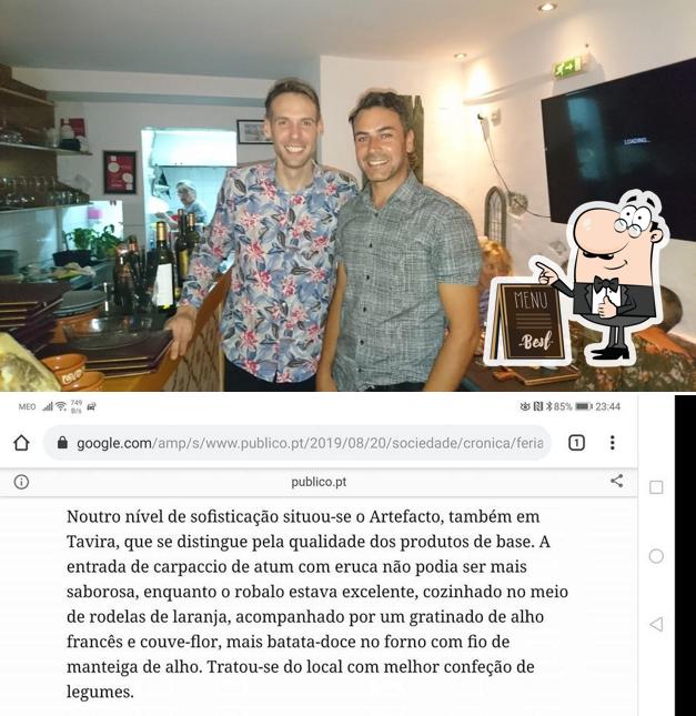 Artefact pub & bar, Tavira - Restaurant menu and reviews