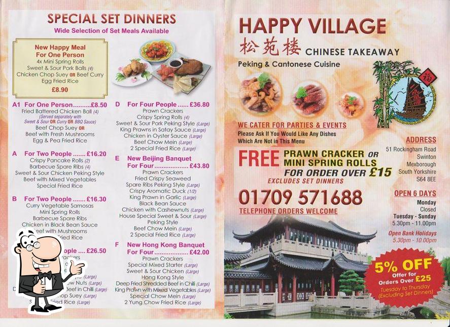 Happy Village Chinese Takeaway in Mexborough - Restaurant menu and reviews