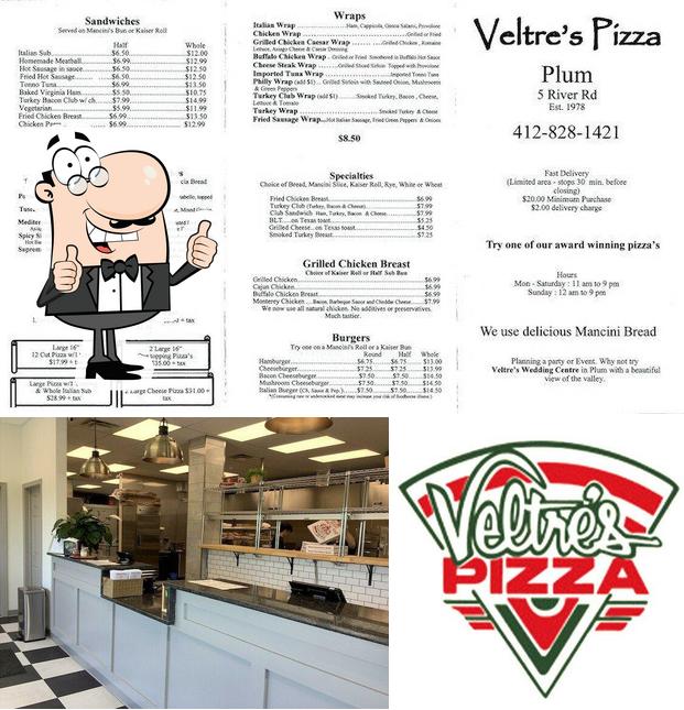 Veltre's Pizza, Plum - Restaurant menu, prices and reviews