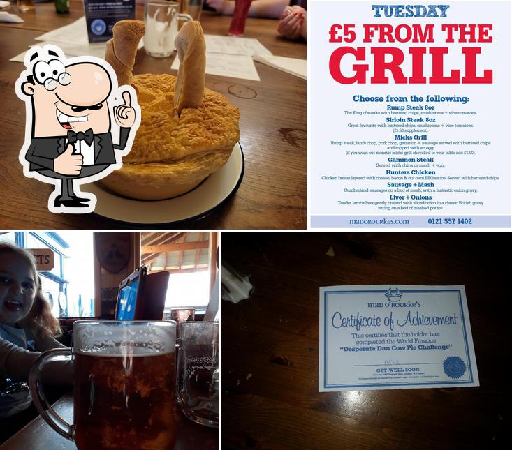 Menu of Mad O'Rourke's Pie Factory pub & bar, Tipton - reviews and ratings