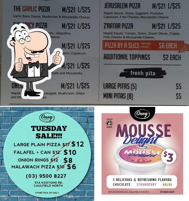 Oneg in Caulfield North - Restaurant menu and reviews