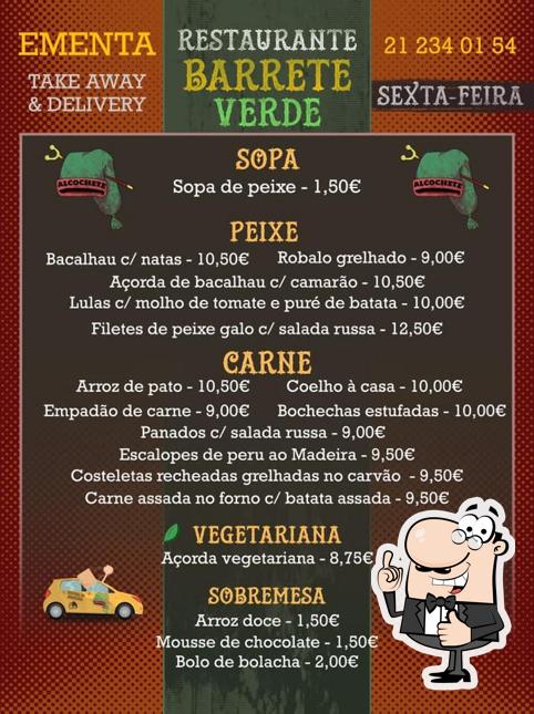 Barrete Verde, Alcochete - Restaurant menu and reviews