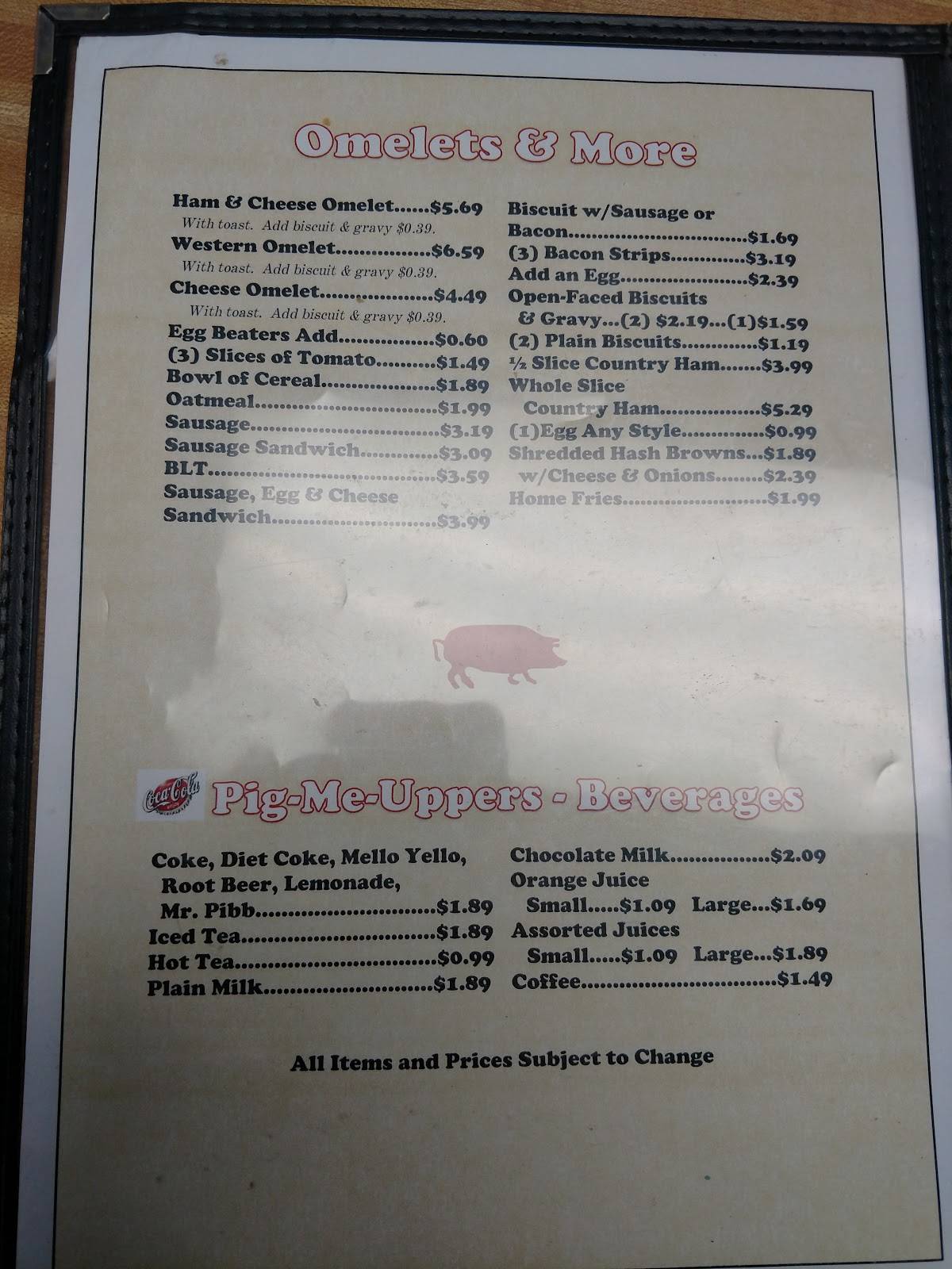 Menu at 4 Little Pigs BBQ, Benton