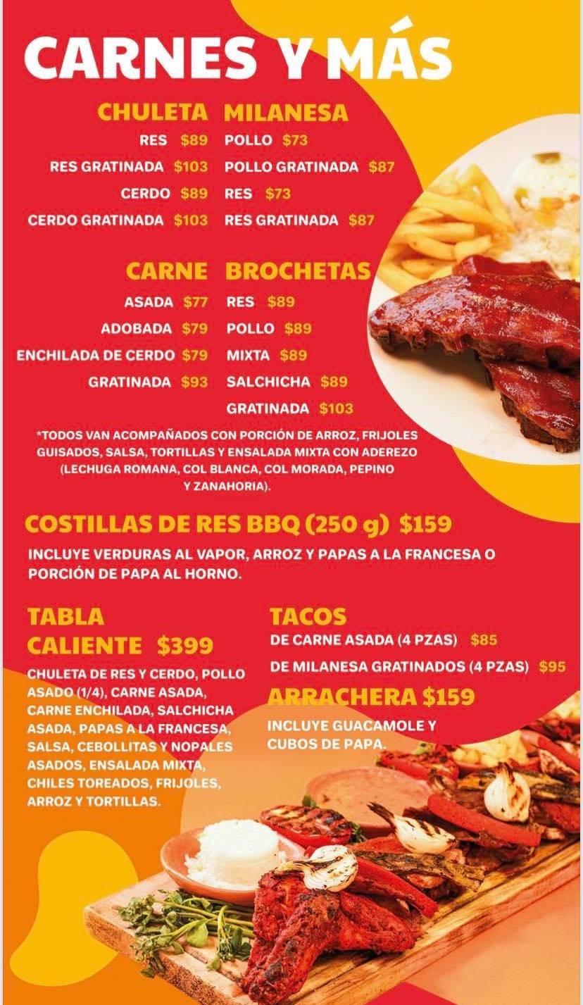Carta del restaurante Pollo Caliente, Acapulco, Plaza Navegantes