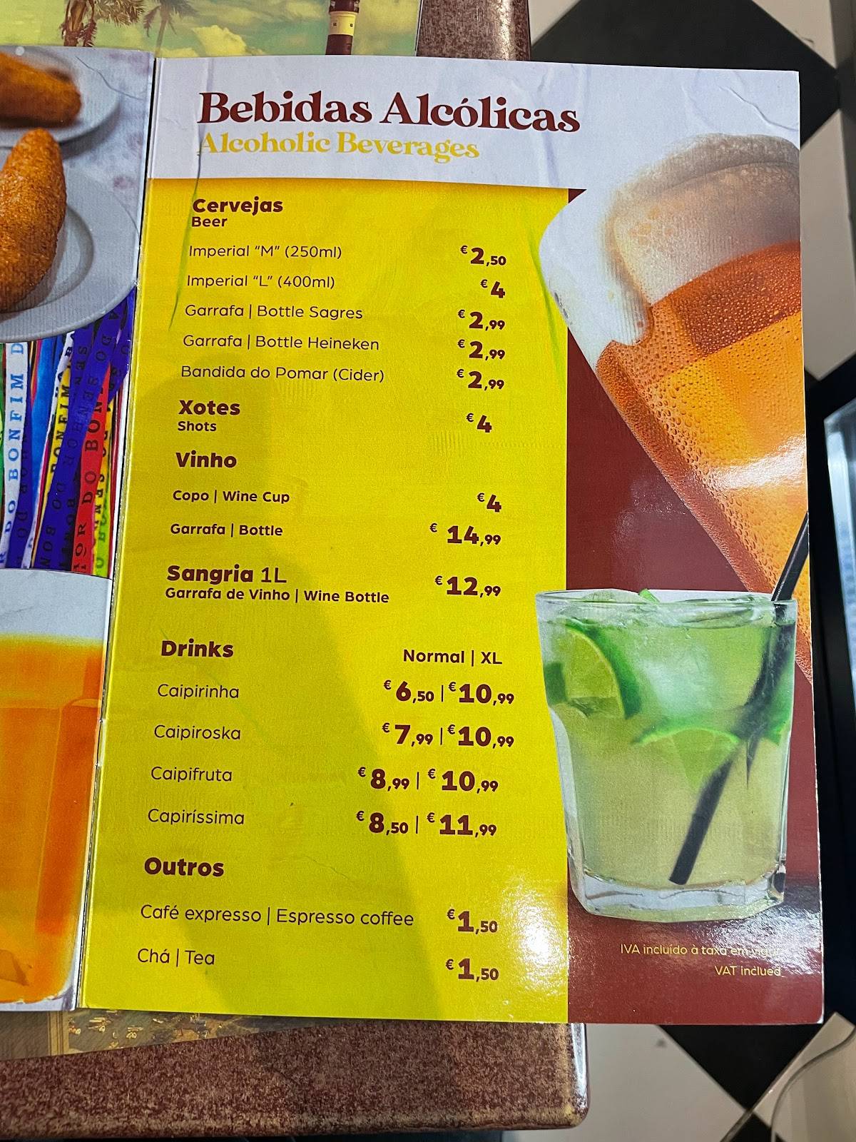 Menu em Acarajé da Carol restaurante, Lisboa