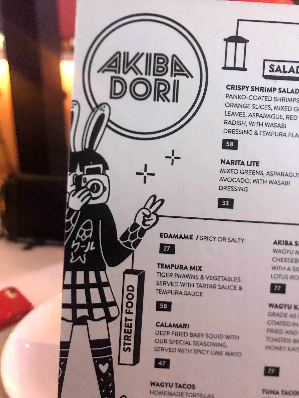 Menu at Akiba Dori - d3 Dubai restaurant, Dubai