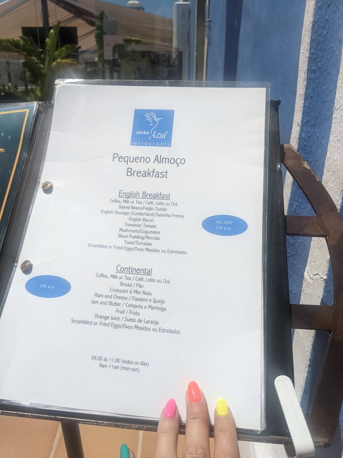 Menu at Restaurante Casa Azul, Albufeira