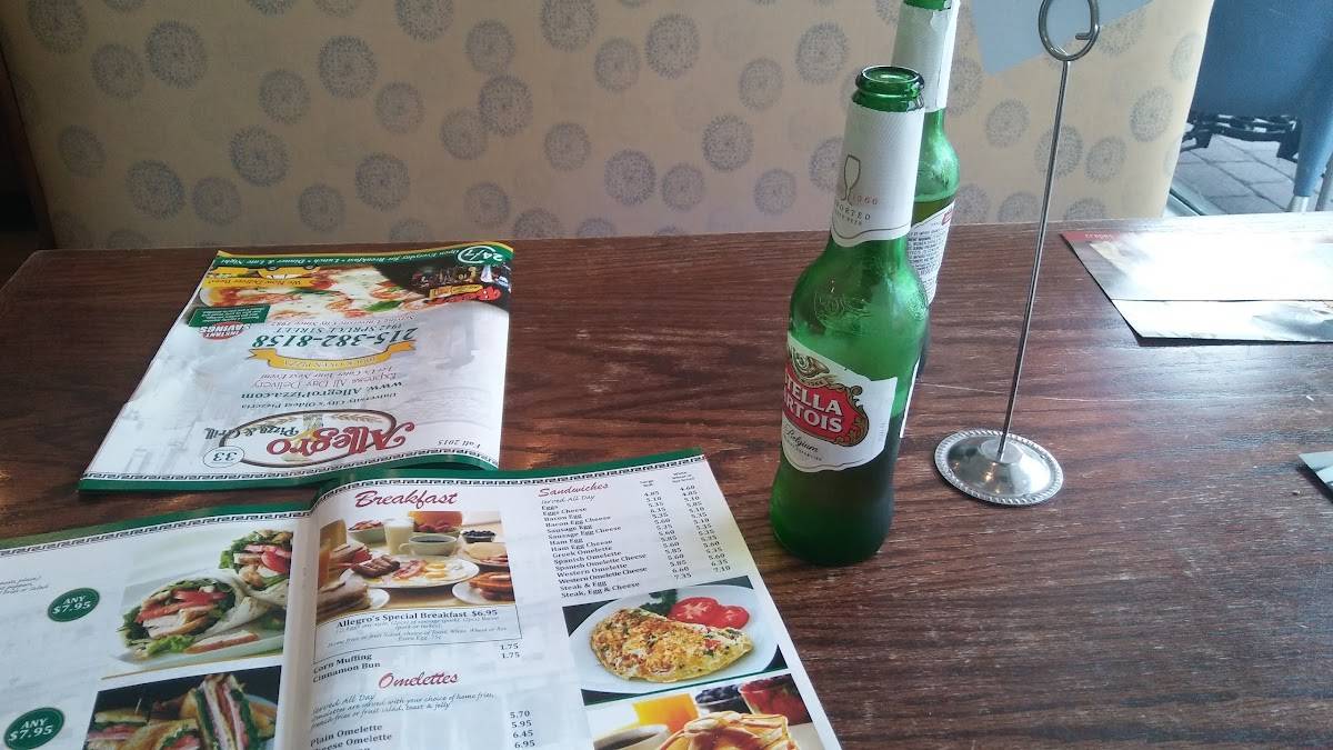 Menu at Allegro Pizza and Grill pizzeria, Philadelphia, Spruce St