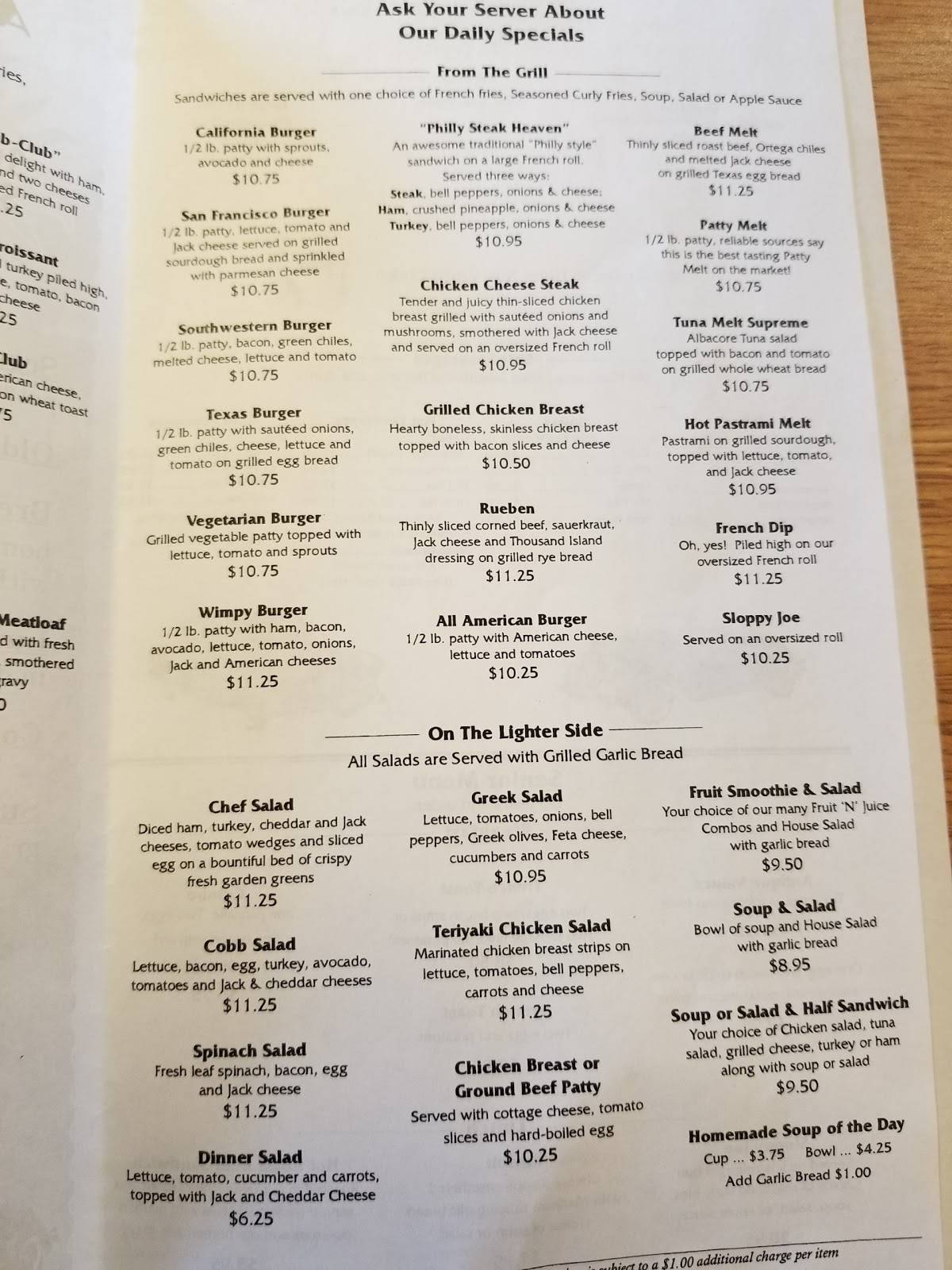 Menu at Antique Row Cafe, El Cajon, E Main St