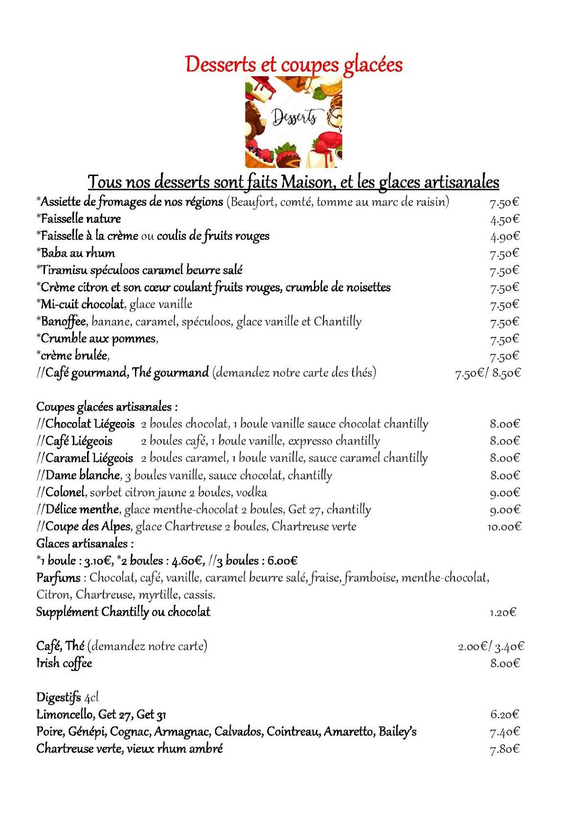 Menu au Atelier d'Élise restaurant, Aix-les-Bains, 45 Boulevard Robert ...