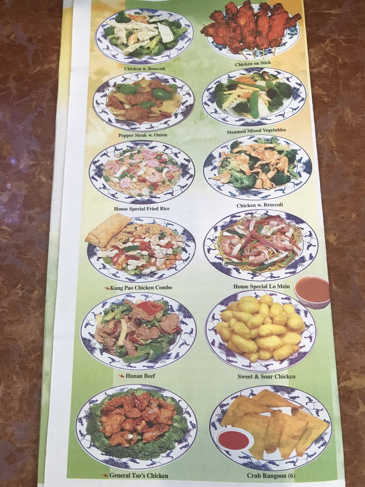 Menu at Peking Buffet restaurant, Auburn