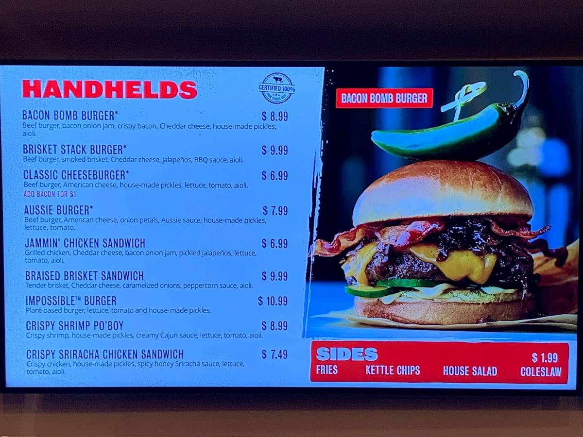 Menu at Aussie Grill restaurant, Lutz, Sierra Center Blvd