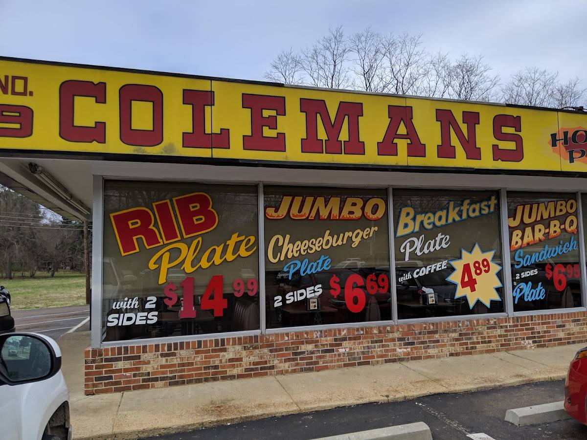 Menu at Coleman's Bar-B-Q,LLC, Senatobia
