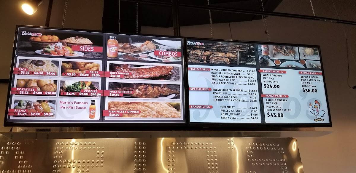 Menu at Mario’s bbq Oakville, Oakville