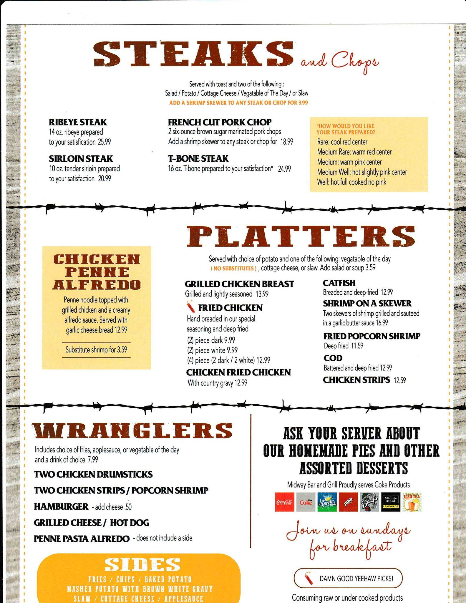 Menu at Midway Grill BBQ, USA, NC-24