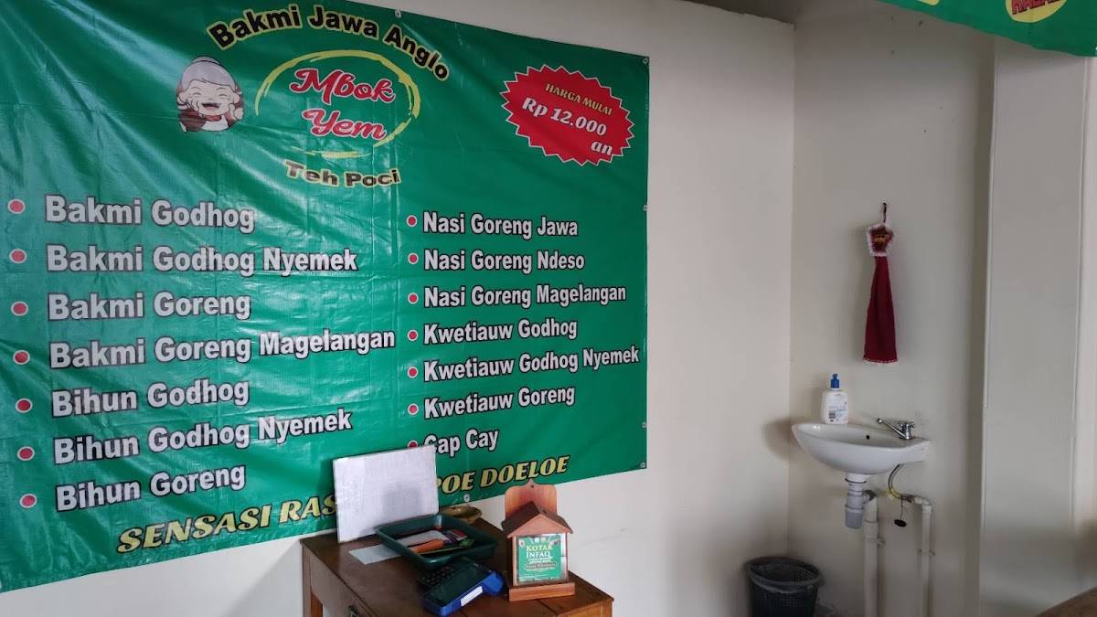 Carta del restaurante Bakmi Jawa Anglo Mbok Yem, Ngabeyan