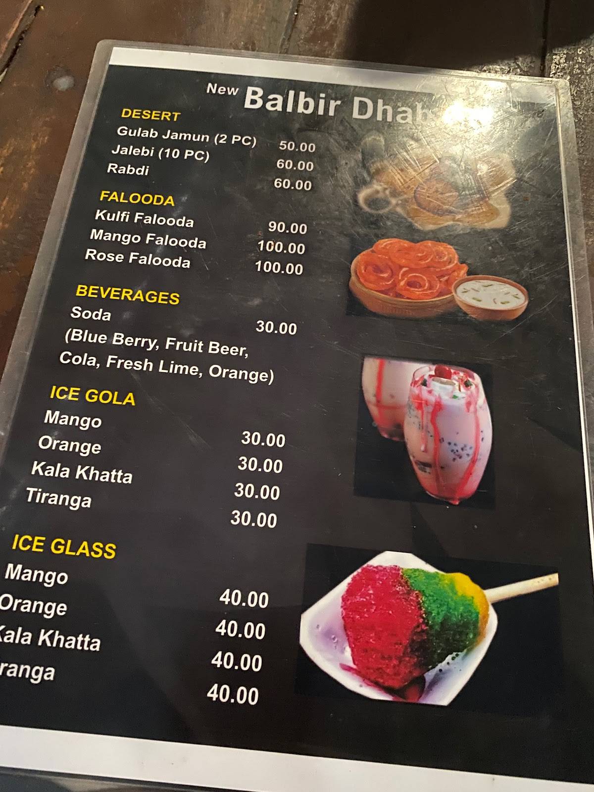 Menu at Balbir Dhaba, Raipur, Great Eastern Rd
