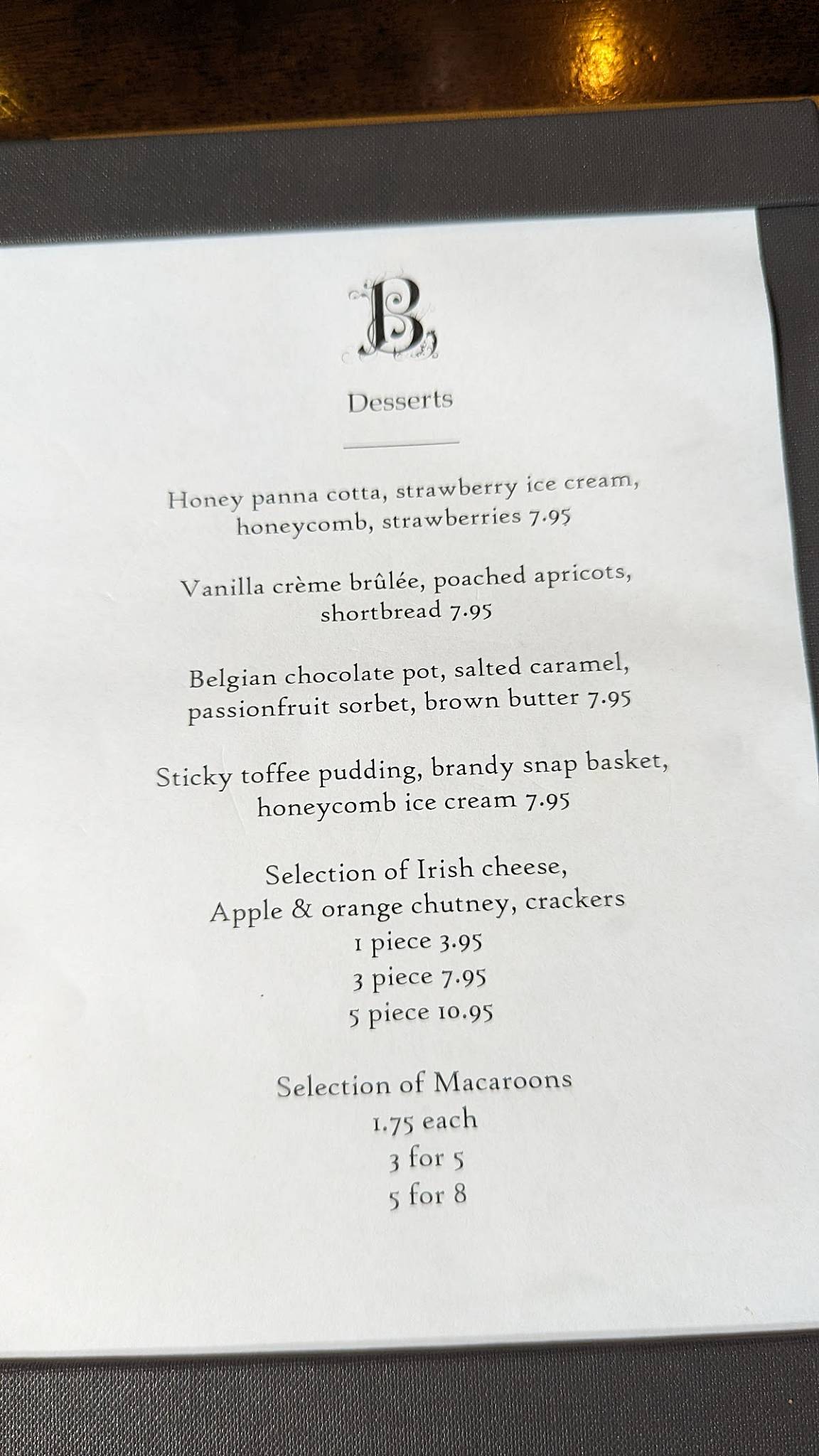 Menu at Balloo House pub & bar, Killinchy