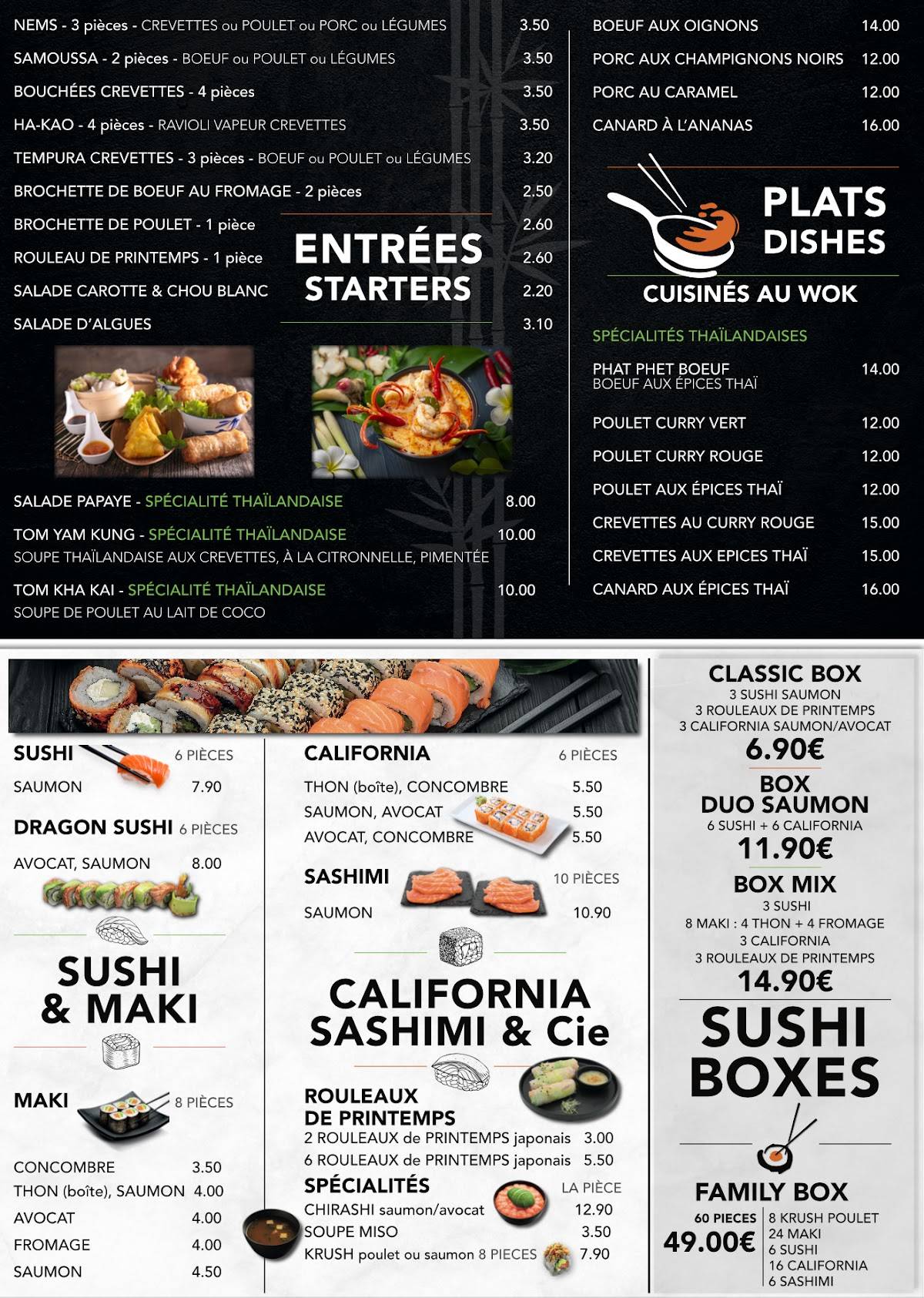 Menu au Ban Thaï - L'Asie et toutes ses saveurs restaurant, Orléans