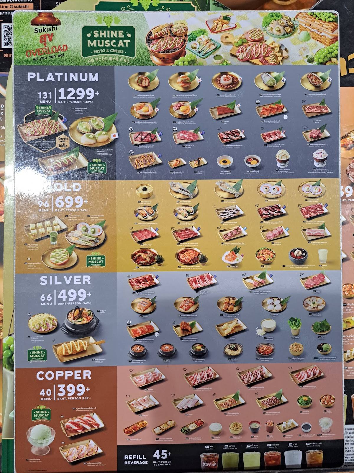 Carta del restaurante Sukishi Central Plaza Rama2, Bangkok