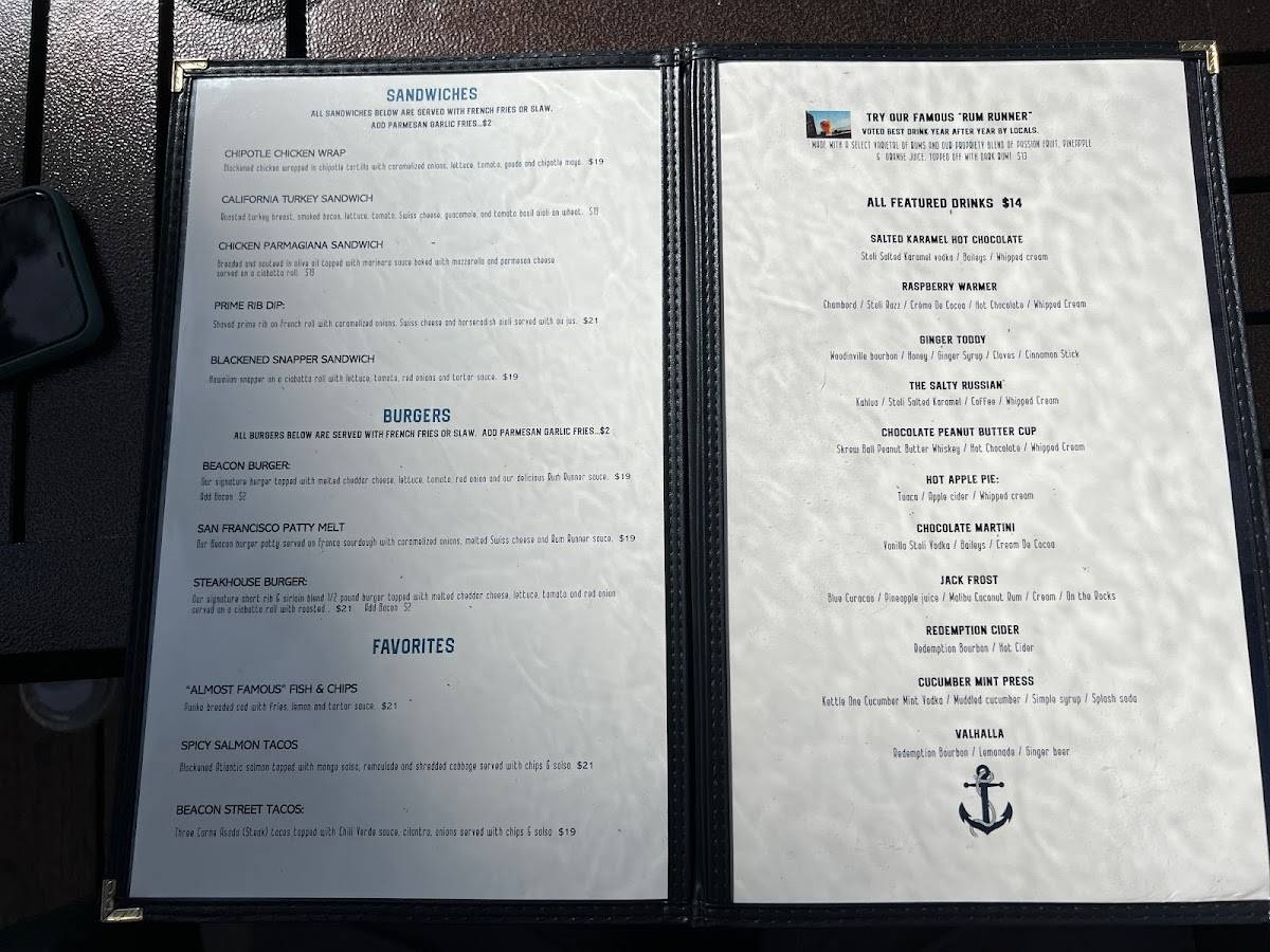 Menu at The Grove Beach Bar & Grill, South Lake Tahoe, Jameson Beach Rd