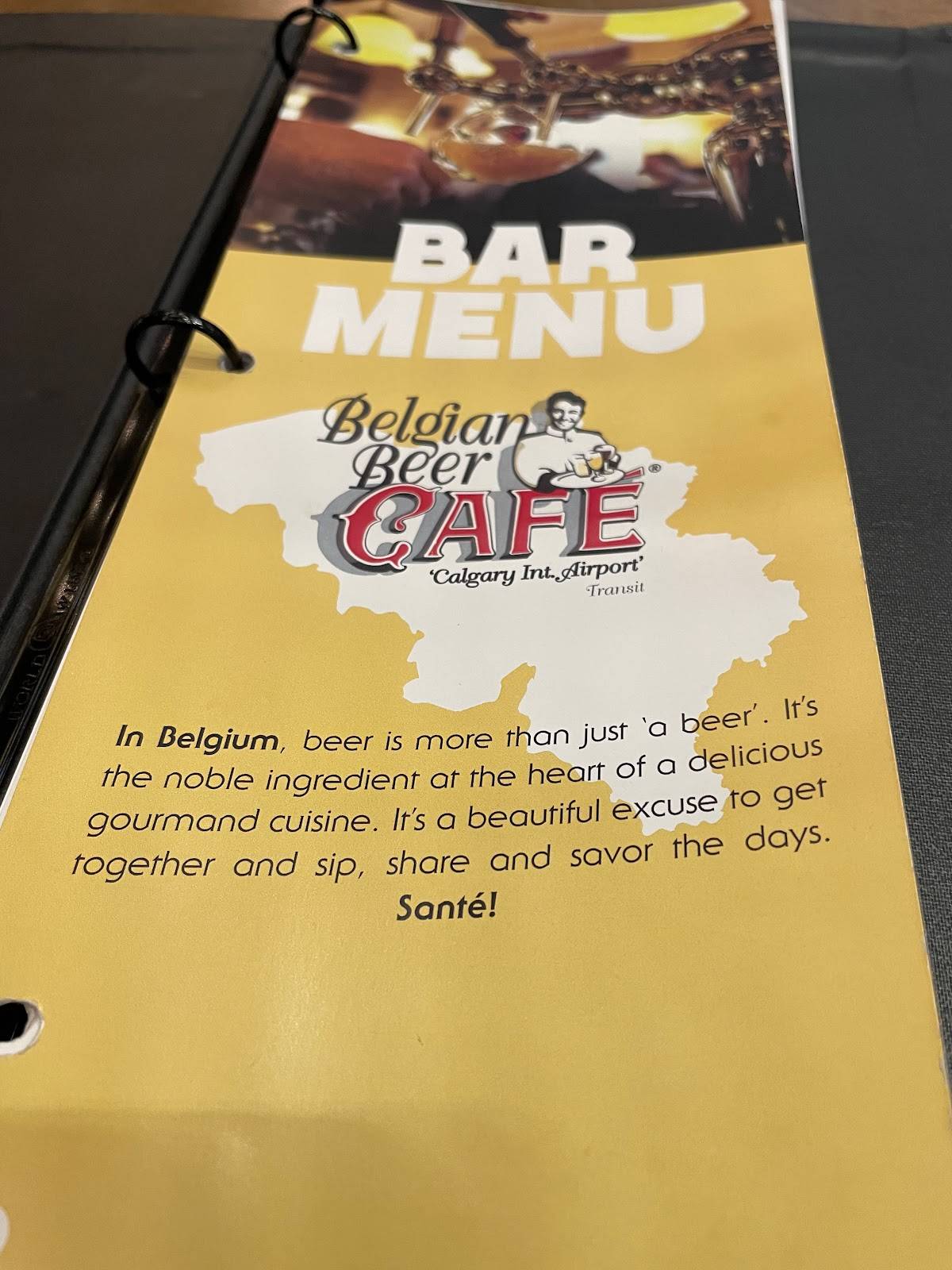 Menu at Belgian Beer Cafe, Calgary, Airport Rd NE E