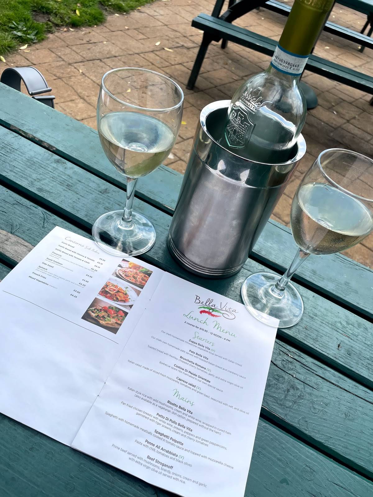 Menu at Bella Vita restaurant, Ollerton and Boughton