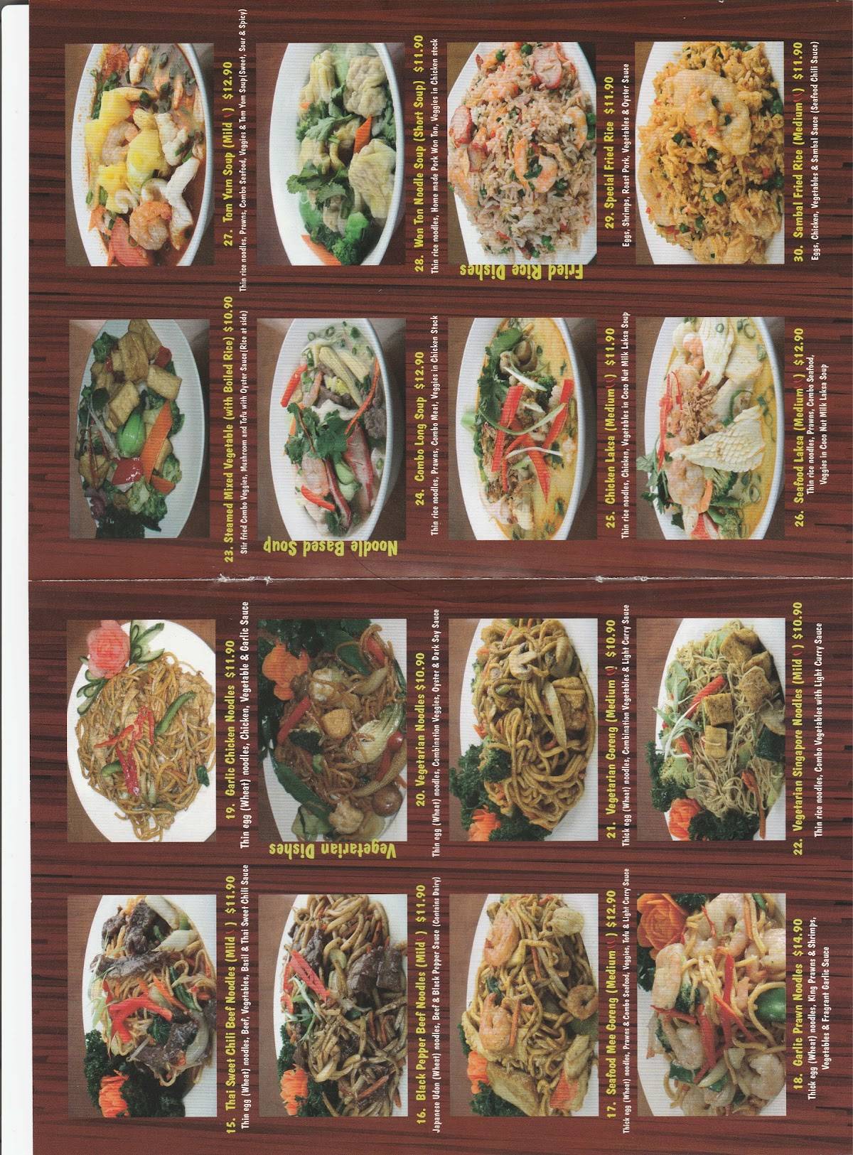 Menu at Bellygood fast food, Singleton