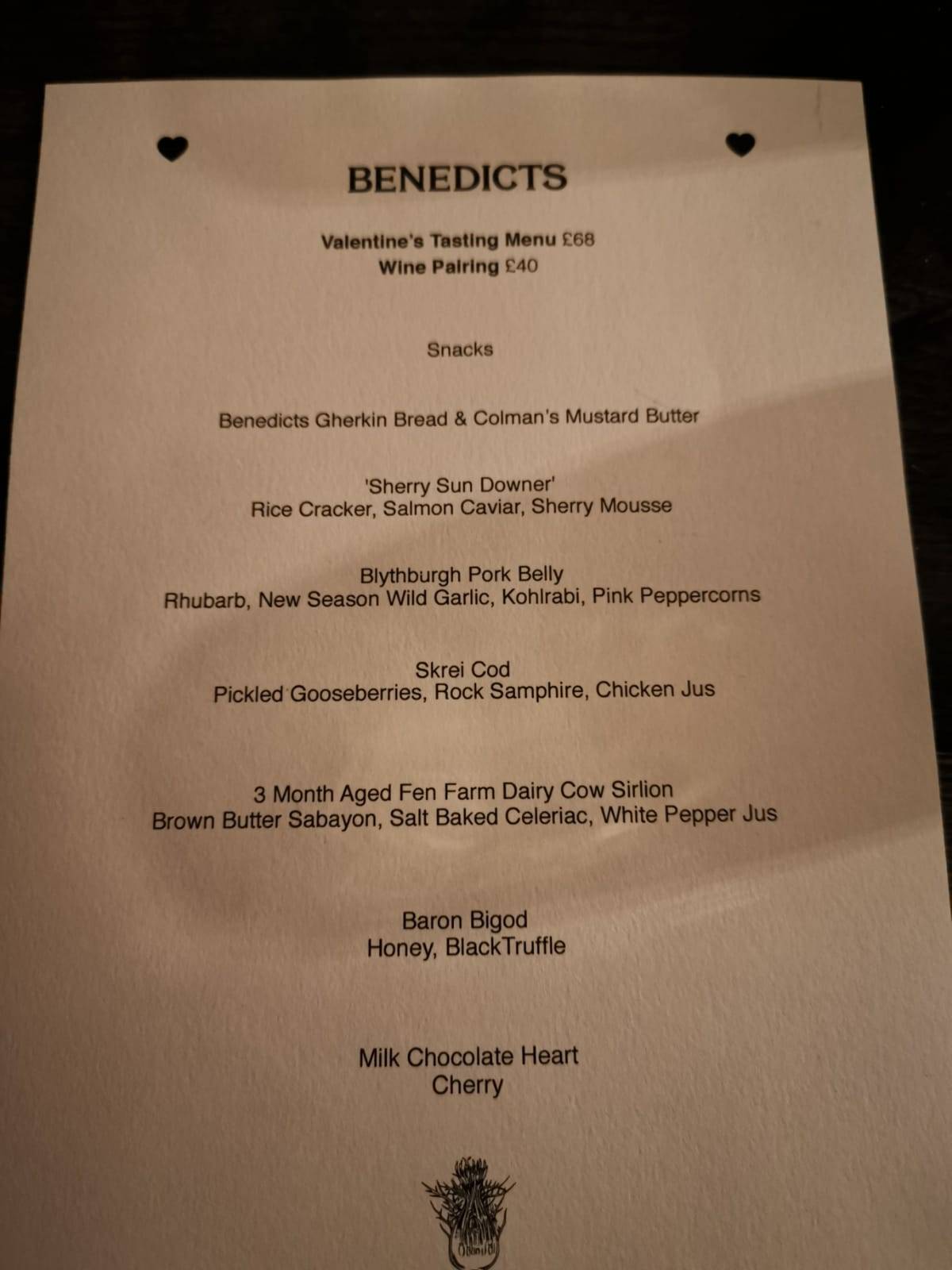 Menu at Benedicts restaurant, Norwich, 9 St Benedicts St