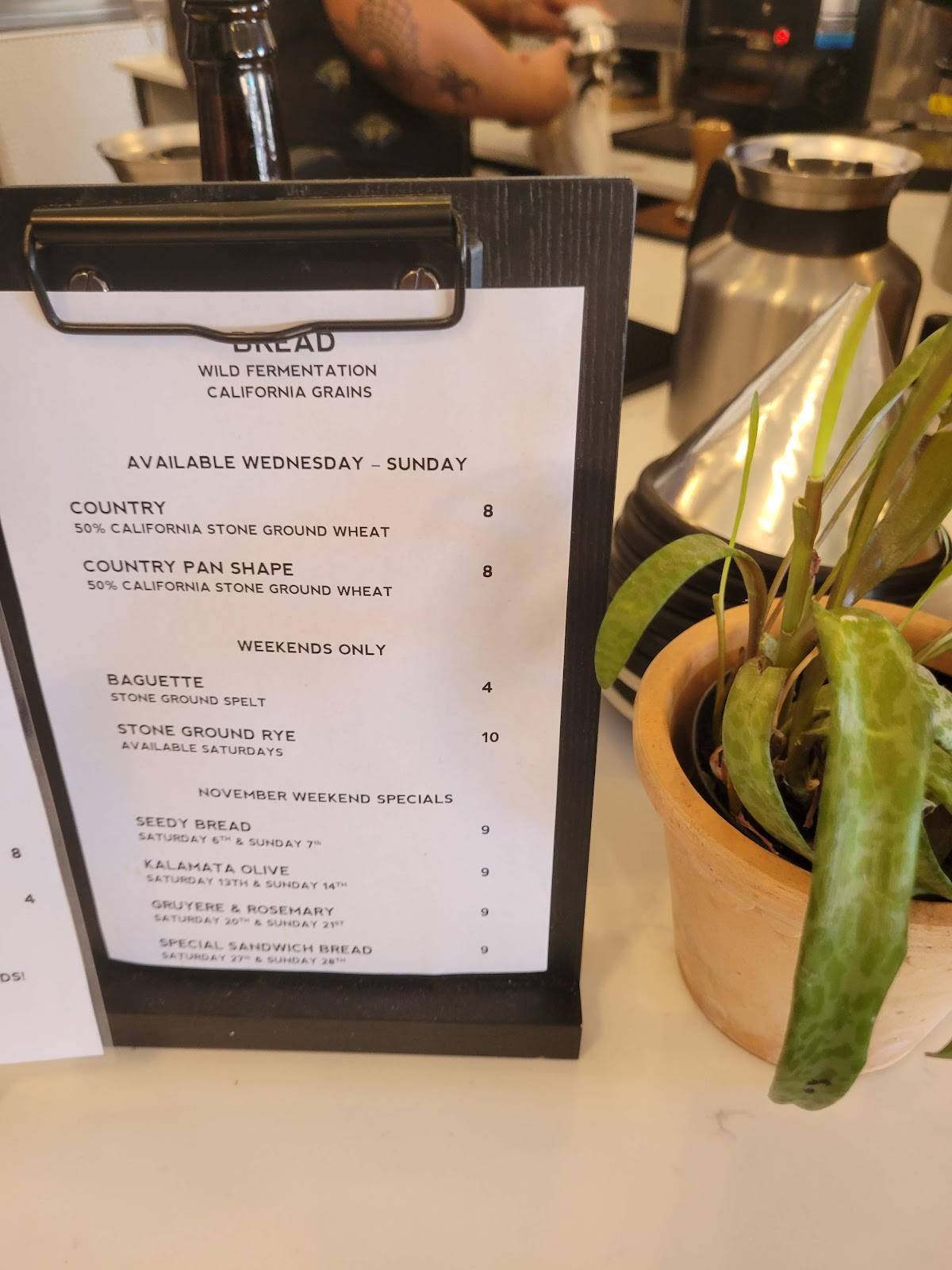 Menu at States Coffee restaurant, Benicia