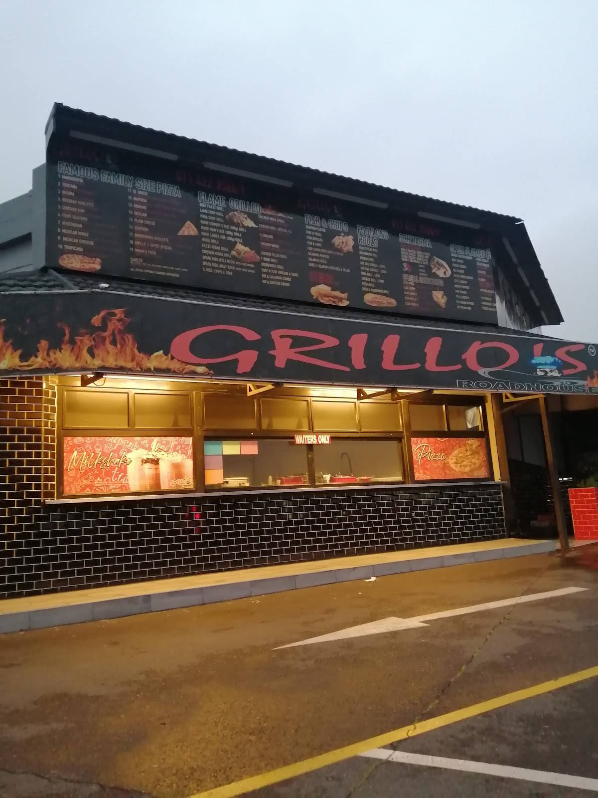 Menu at Grillo's Roadhouse restaurant, Boksburg