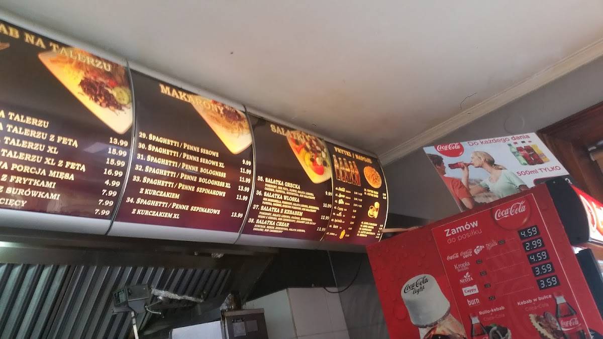 Menu at Berliner Kebab restaurant, Zielona Gora