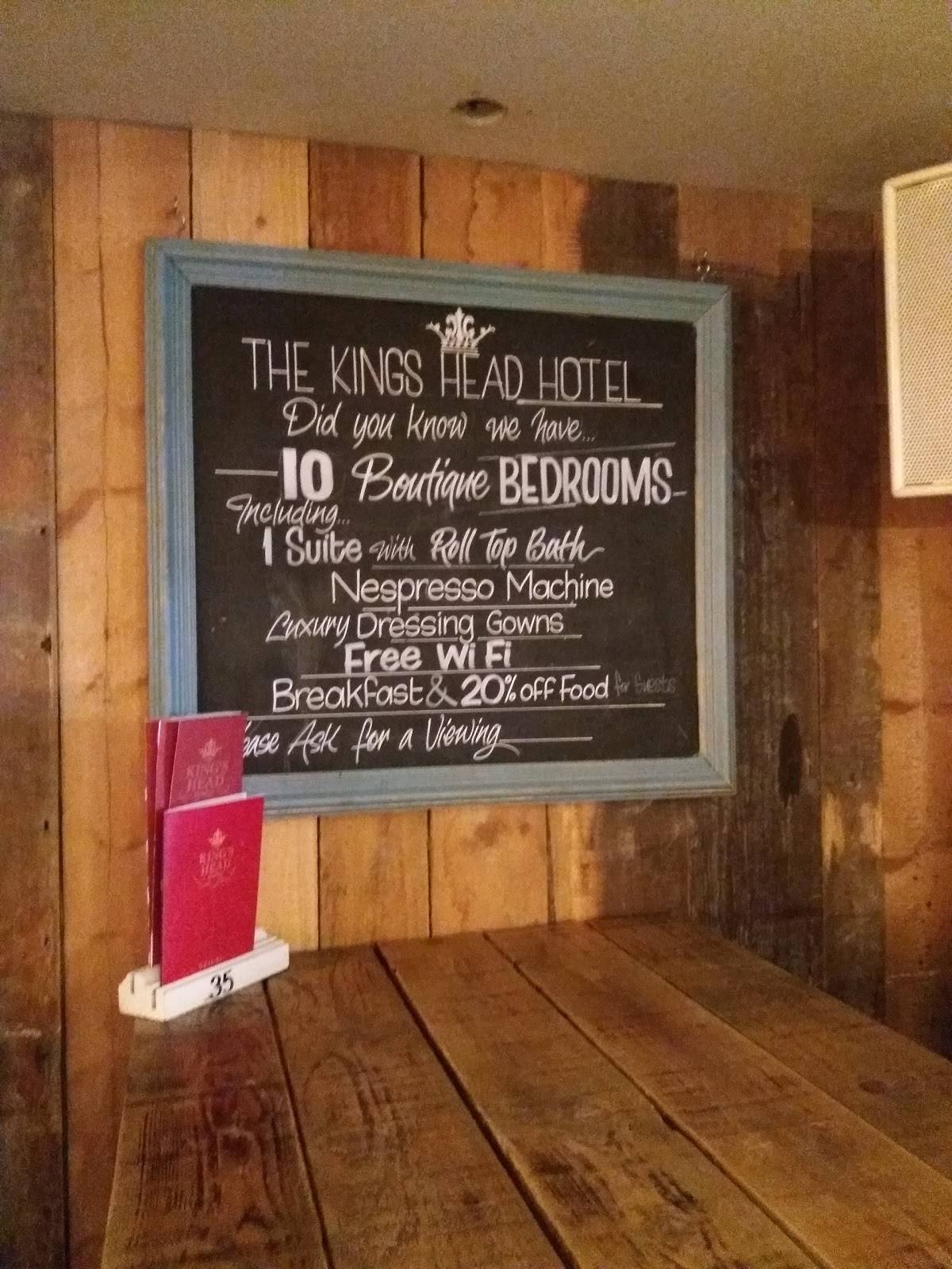 Menu at Kings Head pub & bar, Beverley