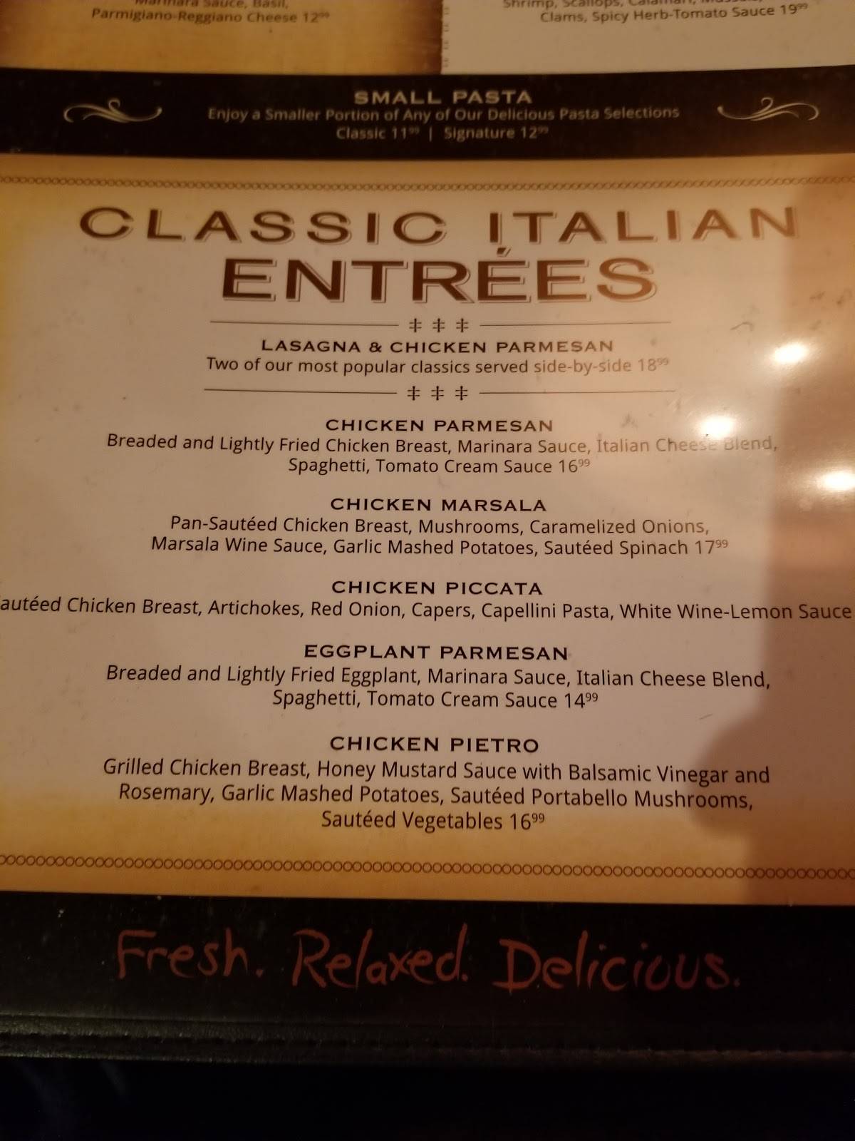 Menu at Biaggi's Ristorante Italiano restaurant, West Des Moines