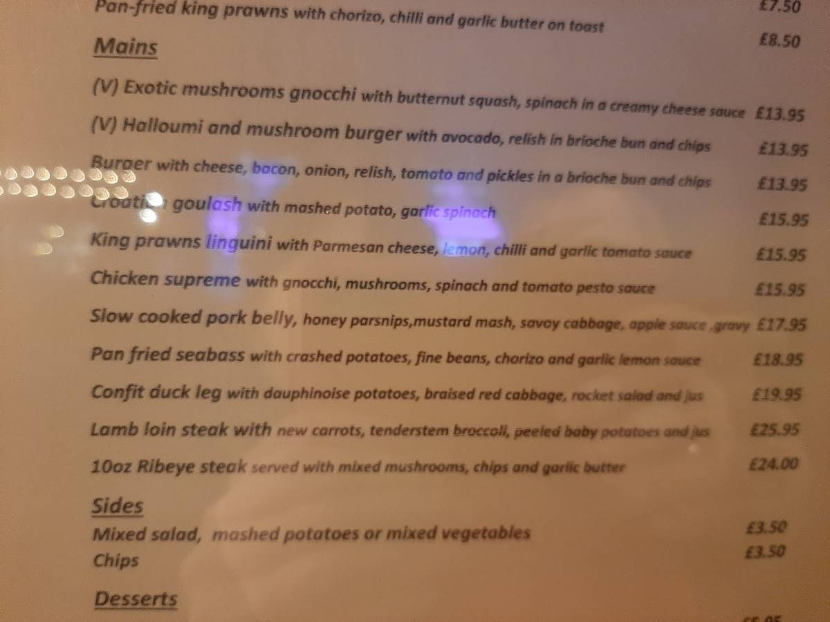 Menu at Copper Kitchen restaurant, Bicester