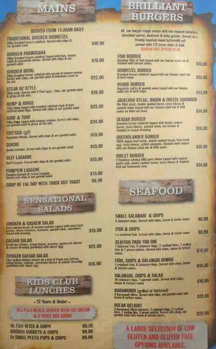 Menu at Bikini Beach Cafe, Redcliffe