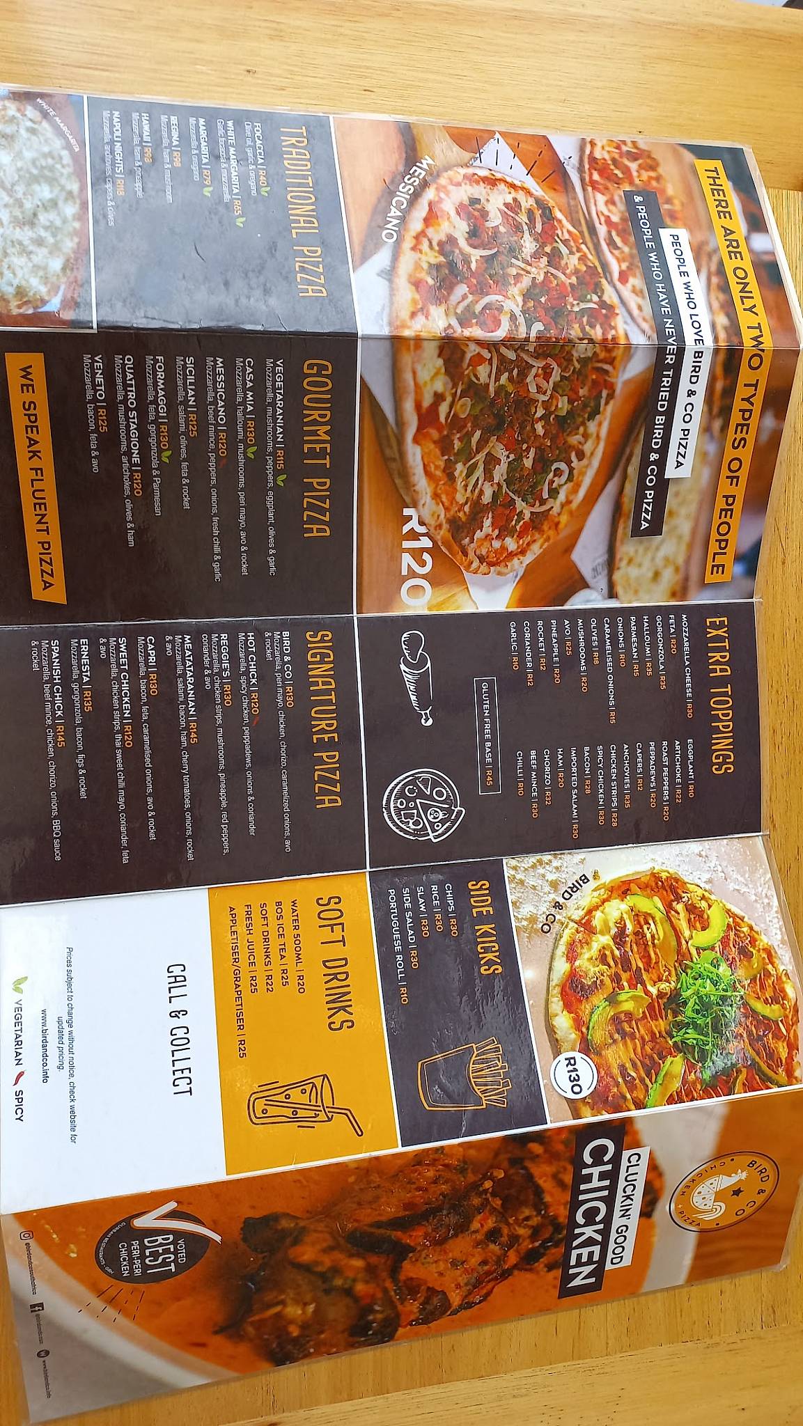 Menu au Bird & Co Umhlanga restaurant, Durban, Shop 14a